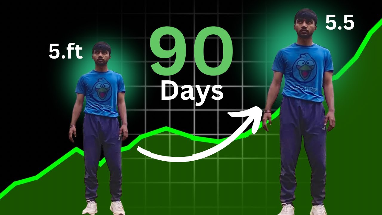 90 DAYS HEIGHT INCRRASE CHALLENGE - height increase exercise for boys in hindi - YouTube