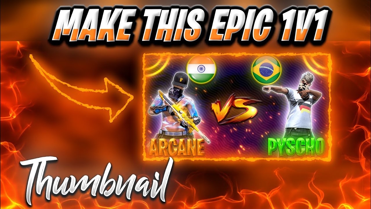 1v1 Thumbnail Tutorial Free Fire | Easy | Like Total Gaming | Ft.Algrow ...