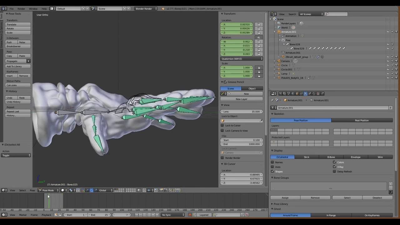 Blender - Custom Gun Grab Animated Hand Rig For VR - YouTube