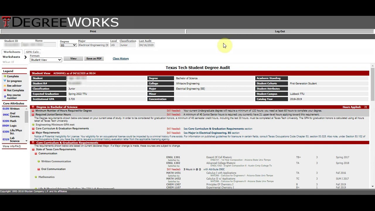 How to Use DegreeWorks (Raiderlink) - YouTube