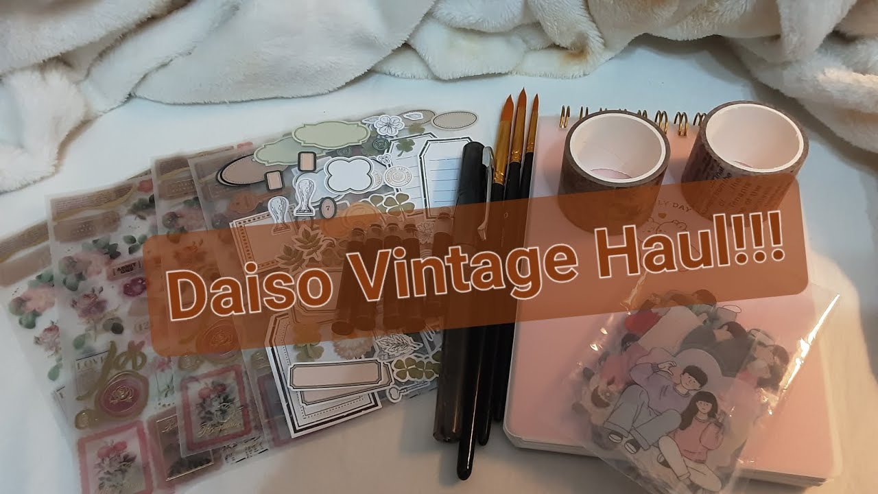 ️Vintage Theme Daiso Haul!! ️ | Asmr | Unboxing | Scrapbook stickers ️ ...