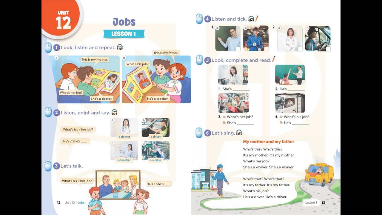 Tiếng Anh 3 Global Success - Unit 12: Jobs (Lesson 1) - YouTube