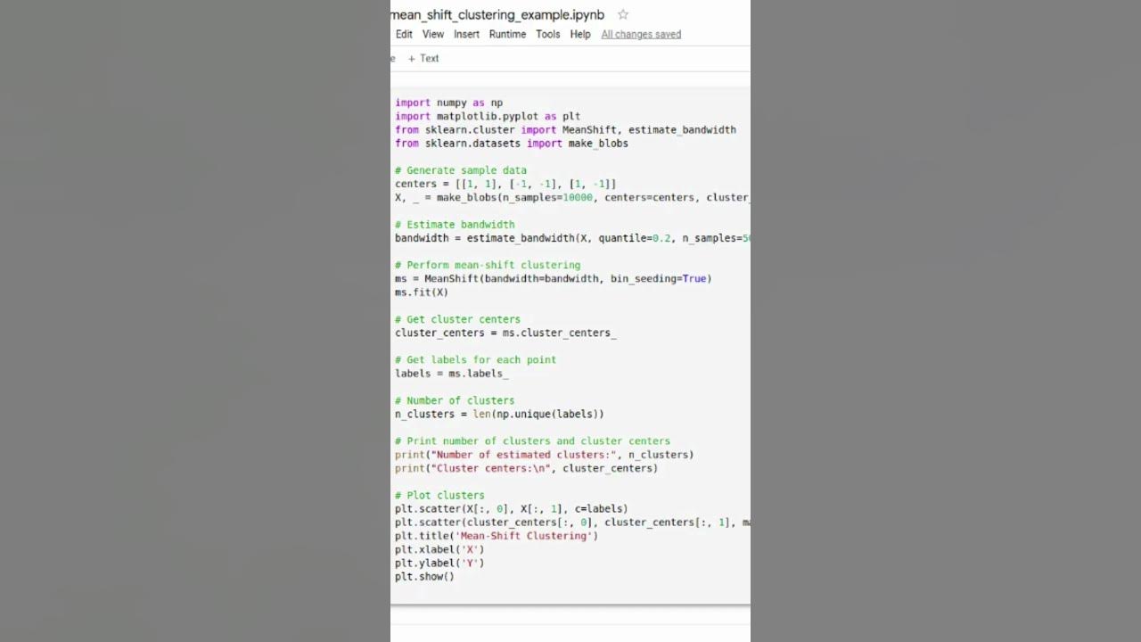 Mean Shift Clustering Example in Python - YouTube