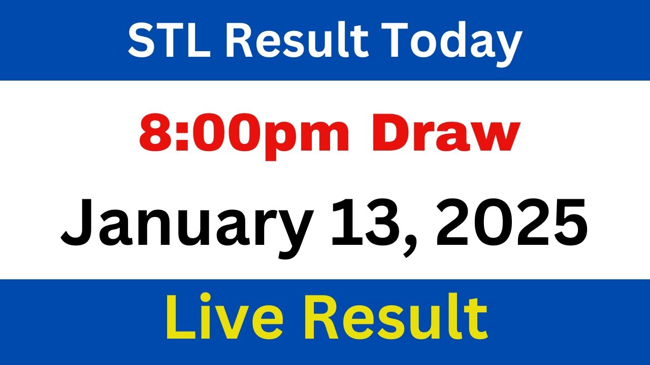 STL Result Today 3rd Draw January 13, 2025 - YouTube