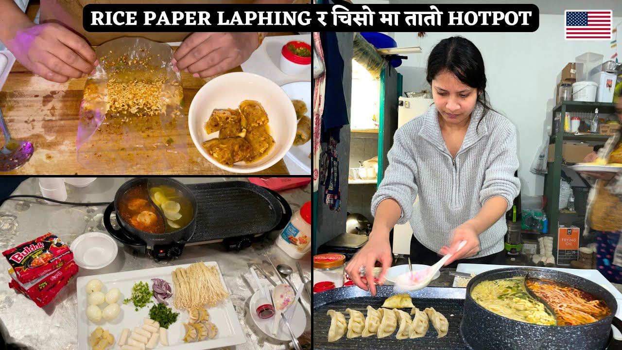 Rice Paper Laphing & Delicious Hot Pot With MoMo 😋 - YouTube