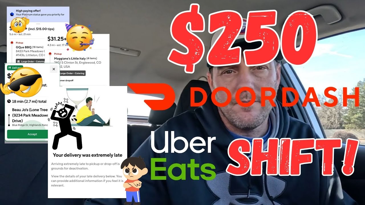 $250 DoorDash Uber Eats Shift! - YouTube