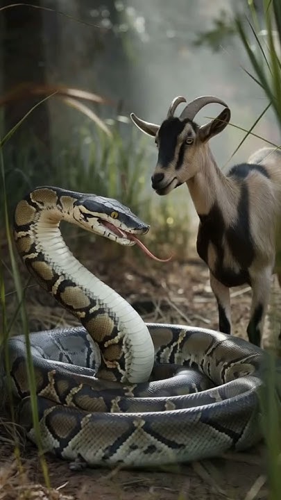 Python attacks goat in the forest #bigpython #python - YouTube