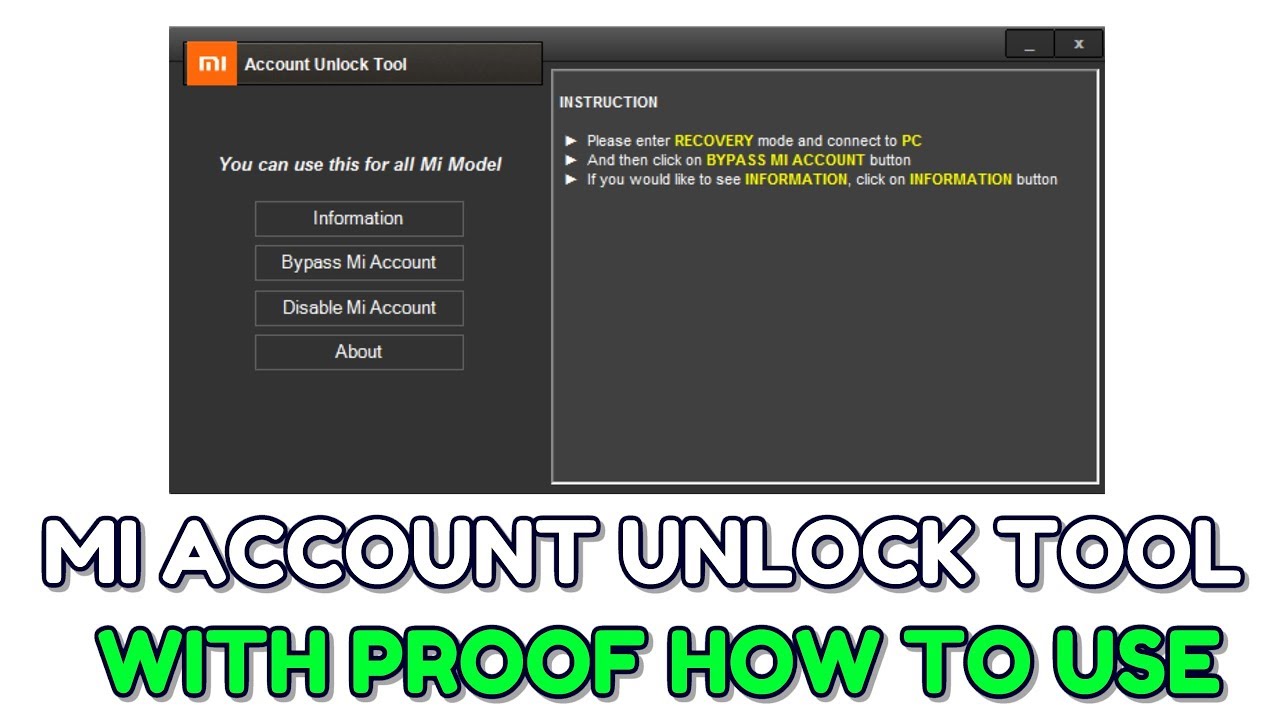 Mi Account Unlock tool for remove Pattern Lock , Phone has been locked ...