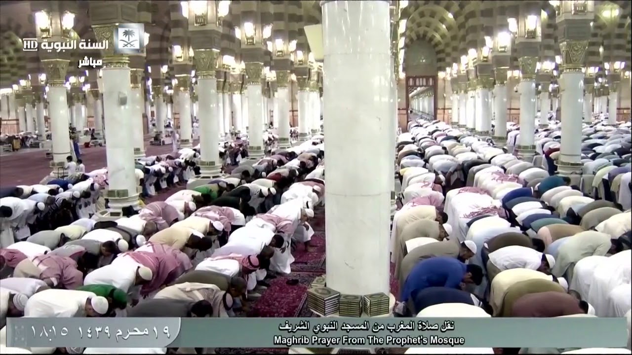 صلاة المغرب للشيخ عبدالباري الثبيتي اليوم الإثنين 19 محرم 1439 المسجد