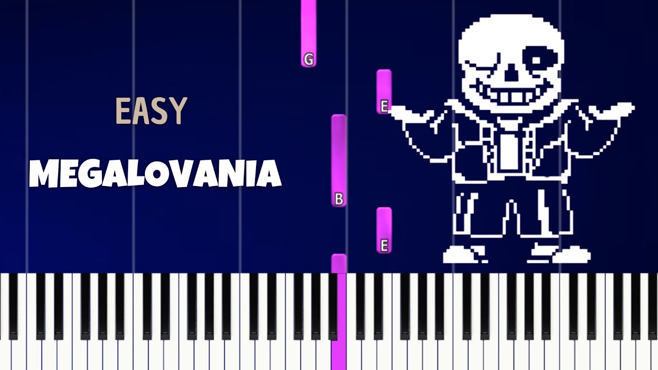 UNDERTALE - Megalovania - EASY piano tutorial beginner - YouTube