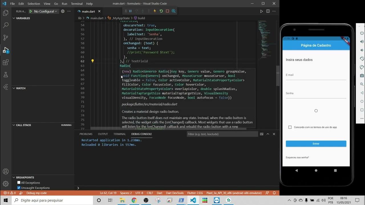 RADIO em Formulário em Flutter - Aula 5 - YouTube