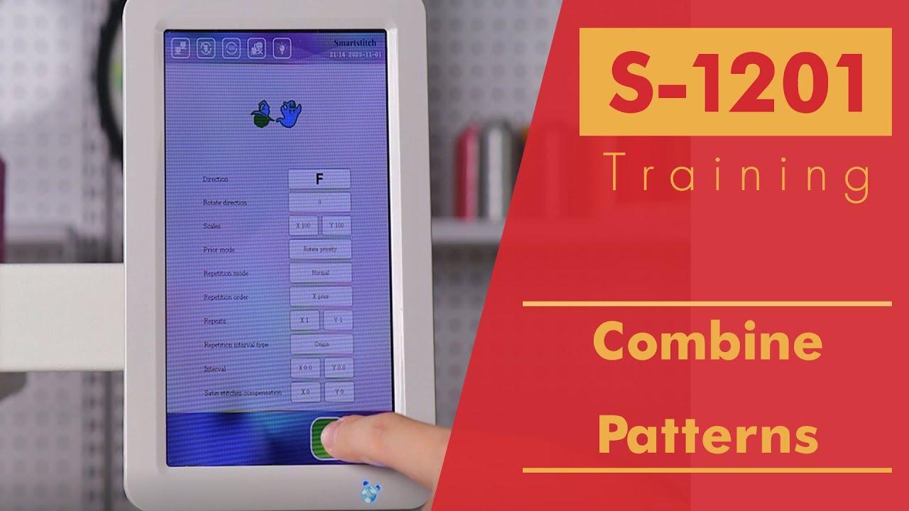 Smartstitch Embroidery Machine S1201 Control Panel Split Patterns - YouTube