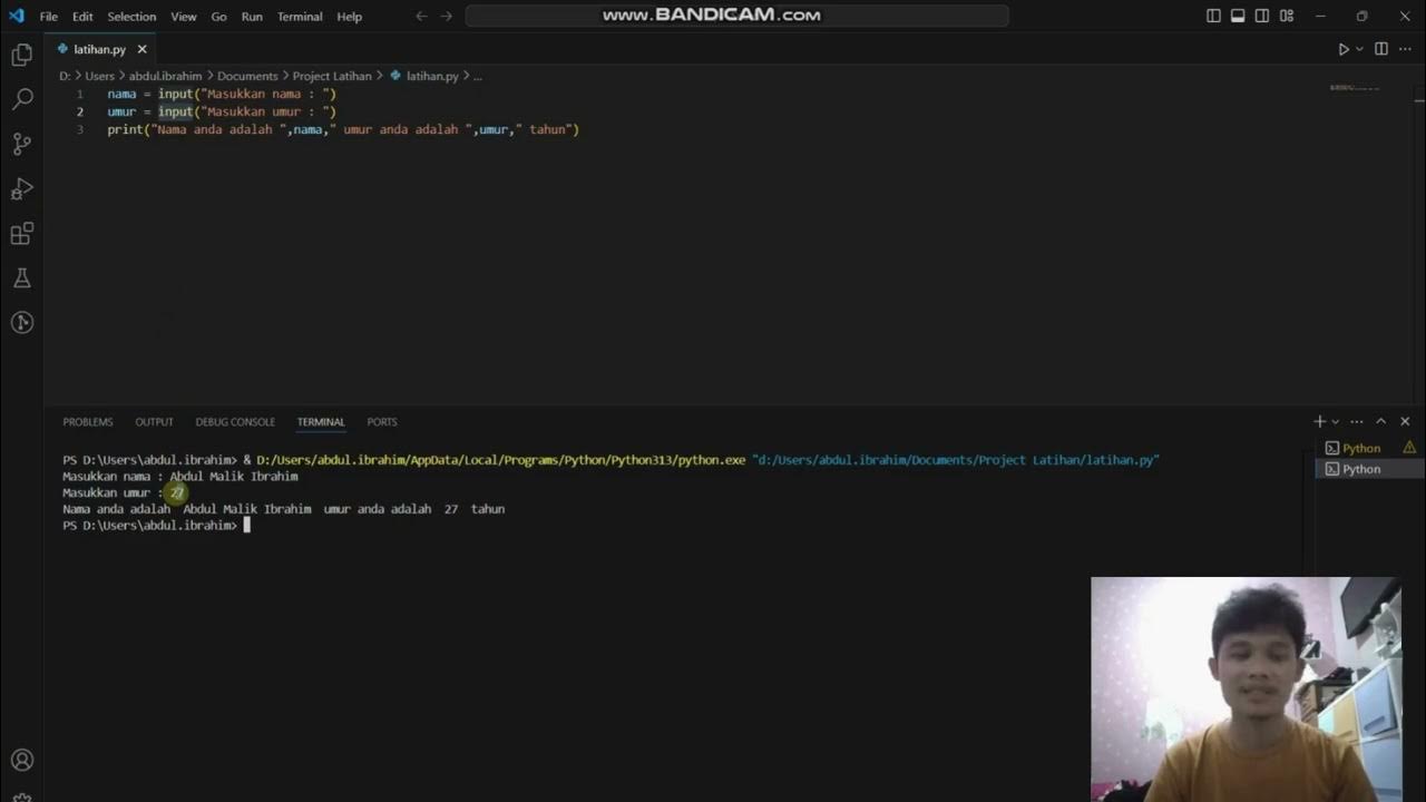 1. Input & Output Bahasa Python - YouTube