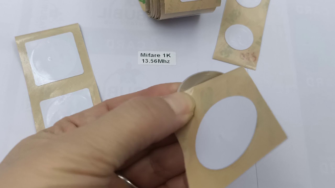Mifare 1K chip RFID sticker - YouTube