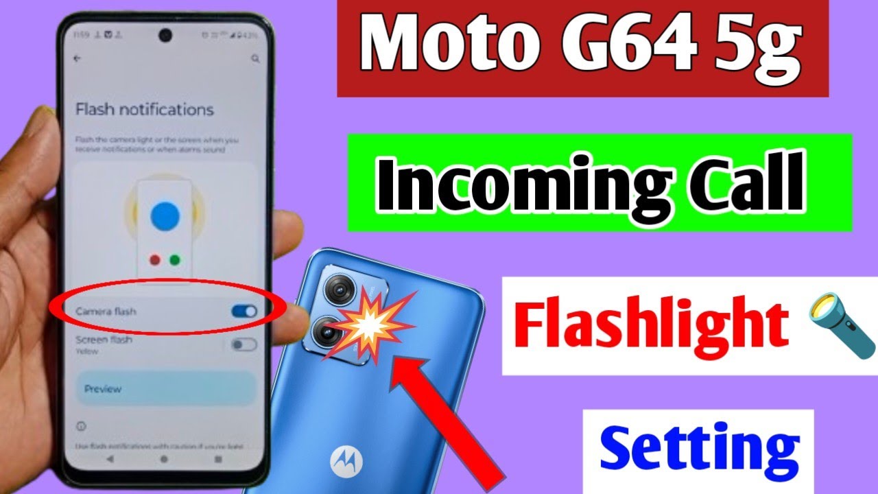 moto g64 5g incoming call flashlight setting / moto g64 5g me call aane ...