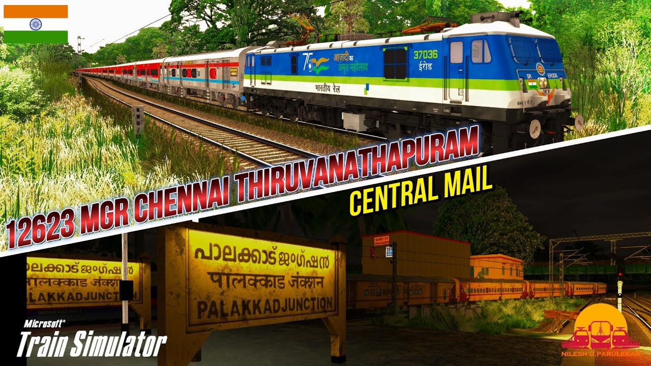 🚦🚂 12623 DR MGR CHENNAI CENTRAL THIRUVANATHAPURAM CENTRAL MAIL😍 WAP-7 # ...