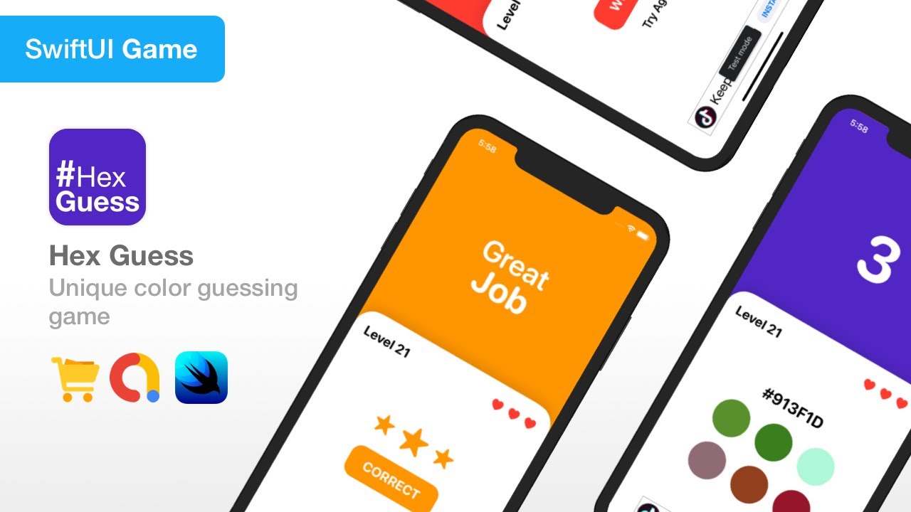 Hex Guess Hex Color Guessing Game What S The Hex Code Game Made In Swiftui With Admob Ads