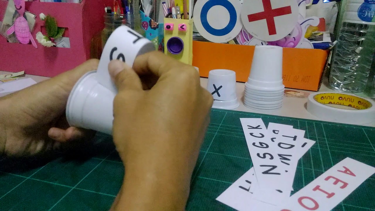 Recycle Plastic Cups - Spelling Cups for Learning Phonics - YouTube