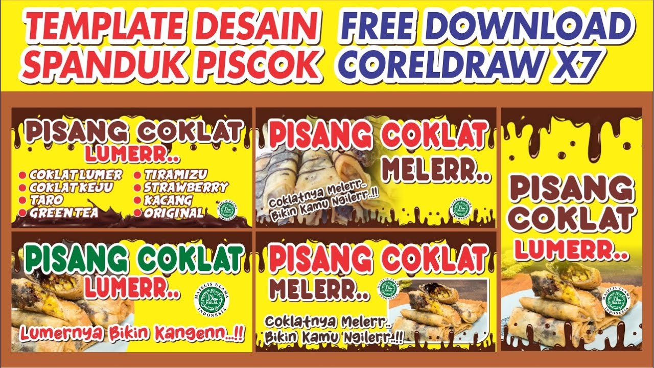 Desain Banner Pisang Coklat Kekinian Free Cdr Youtube