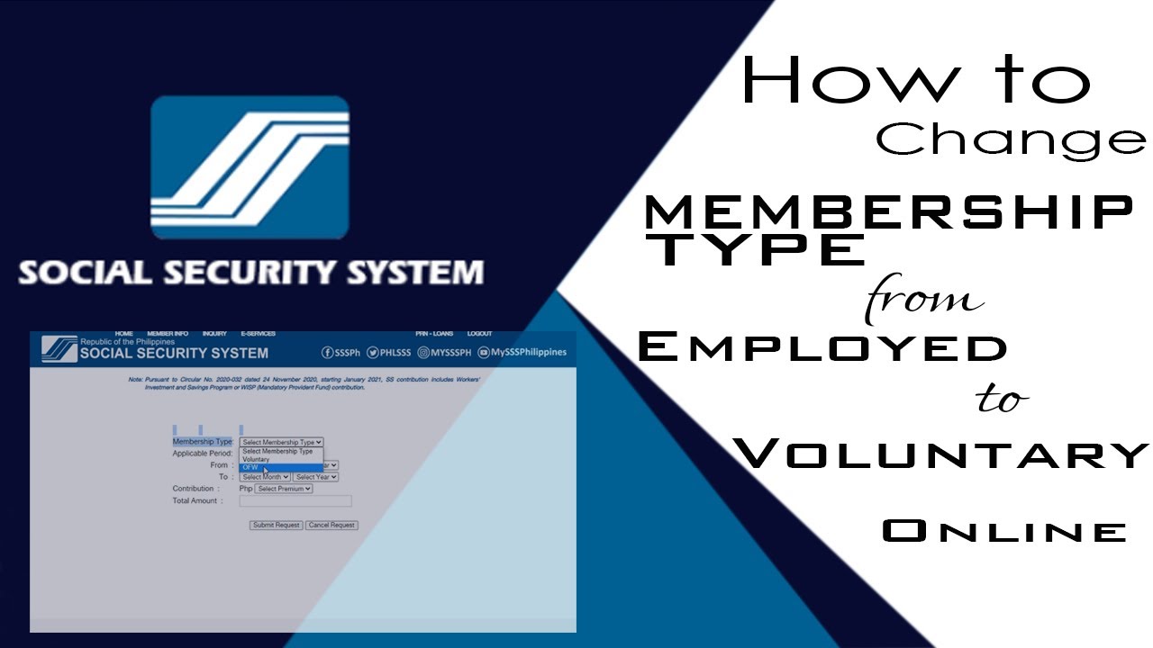 How to change SSS membership from Employed to Voluntary | 2021 update ...