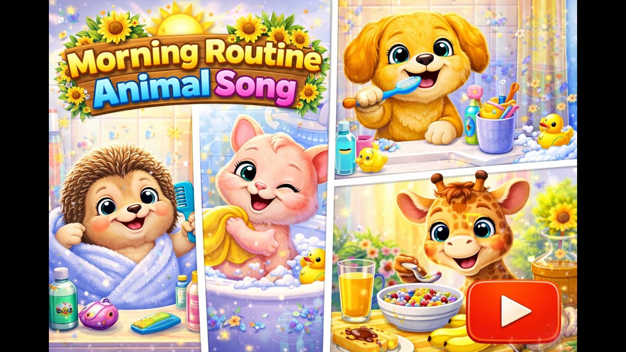 Morning Routine Animal Song | Kids Songs & Nursery Rhymes | Wake Up ...