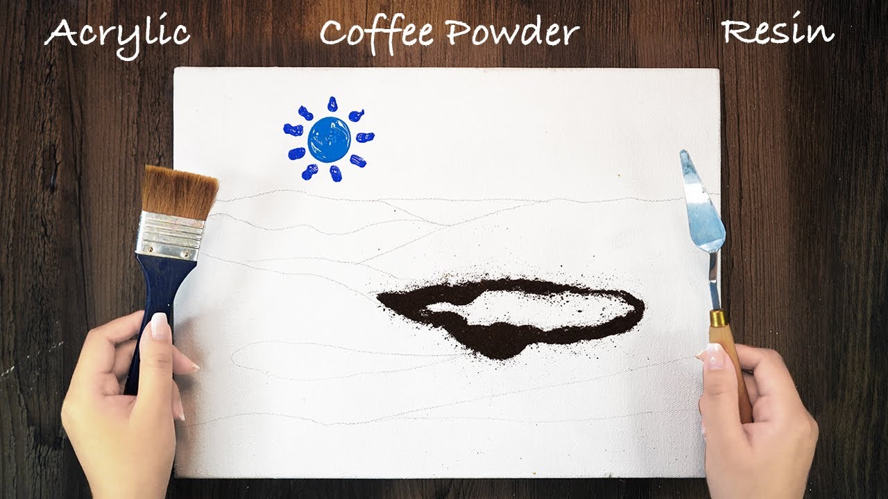 【Acrylic+Resin+Coffee Powder】Desert Lake /3D Texture Painting - YouTube