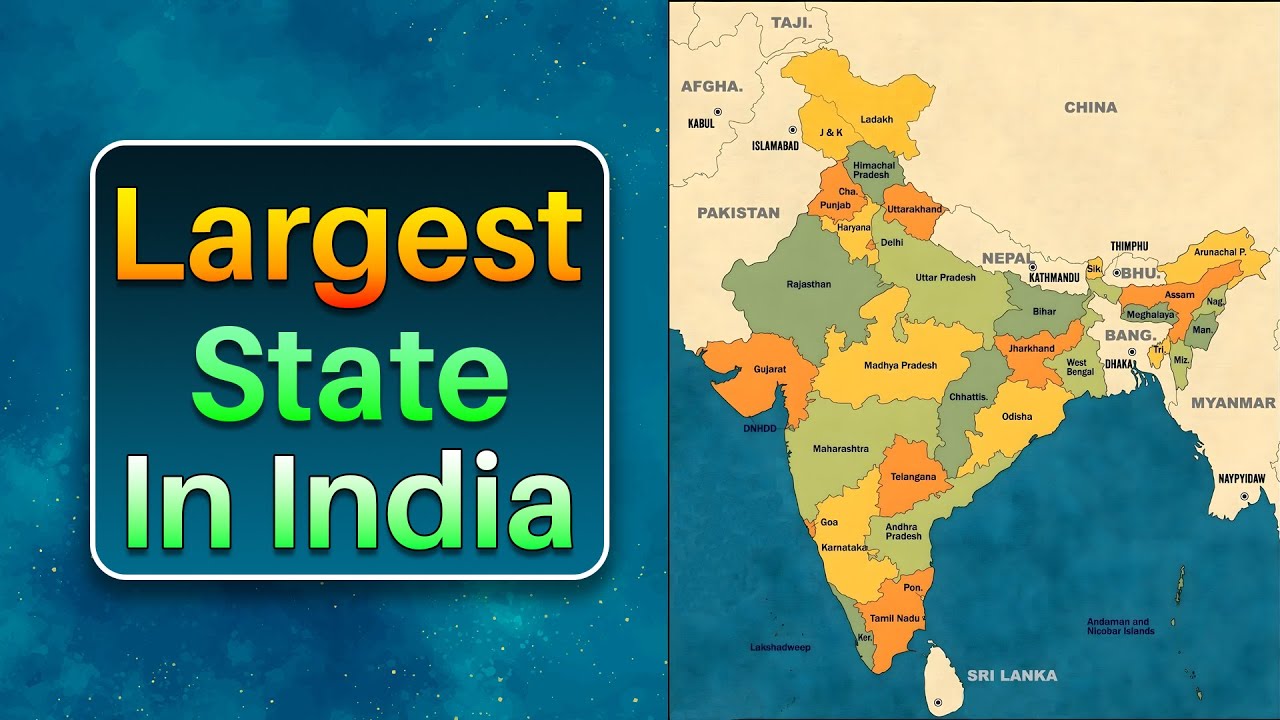 Top 5 Largest States of India by Area (2025 Ranking) 🇮🇳🗺️ #geography # ...