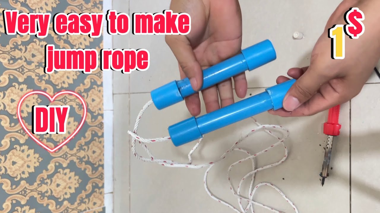 Easy way to make jump rope only paid 1$ #ខ្សែលោតអន្ទាក់ #jumprope # ...