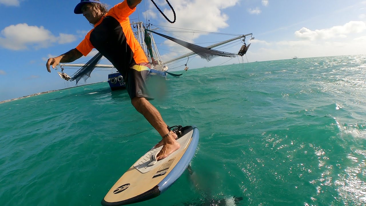 Wing Foiling in Key West and Florida with shrimp boats - YouTube