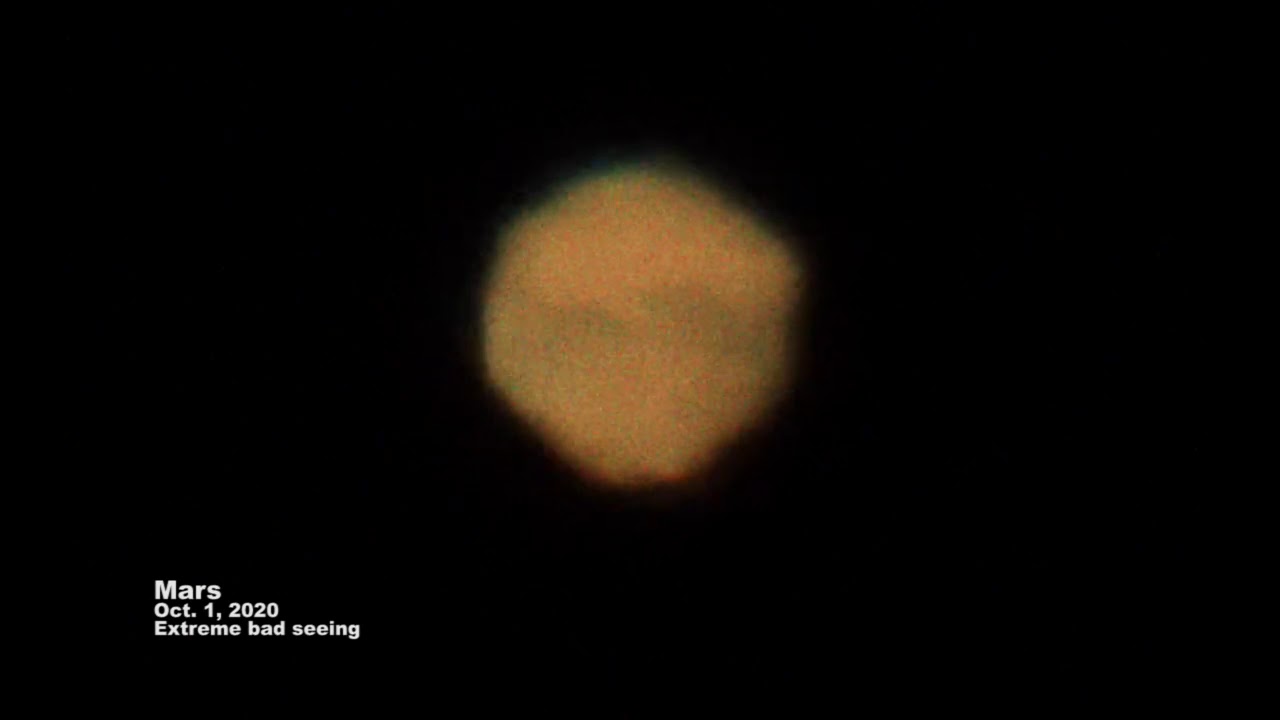 Mars, with sample of very bad seeing - YouTube