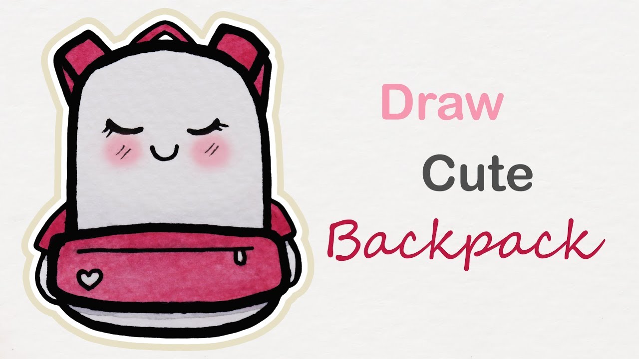 How to draw a cute Backpack 🎒 | Step by step art for kids - YouTube