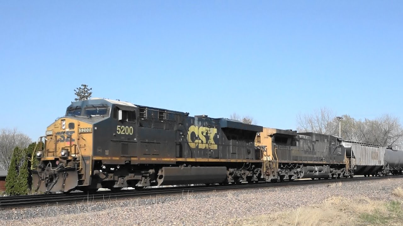 CSX 5200 Leads Ethanol Train, Grand Mound, IA 4/8/25 - YouTube
