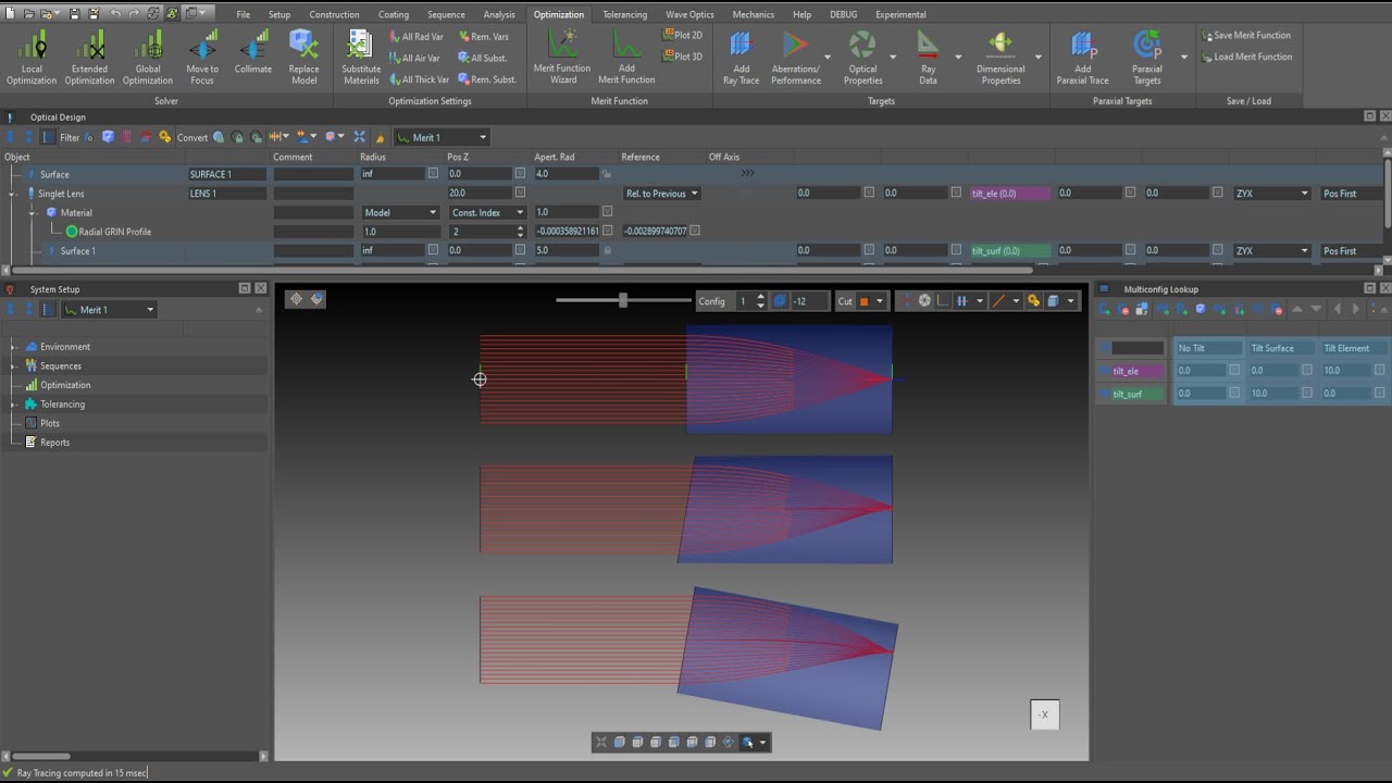 Construction: GRIN Material Property - Optical Design Software Quadoa Optical CAD - YouTube