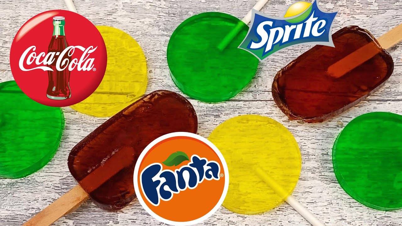 Jelly Candy Lollipops COCA COLA, SPRITE, FANTA Jelly Making at Home || Handmade Jelly Candy ...