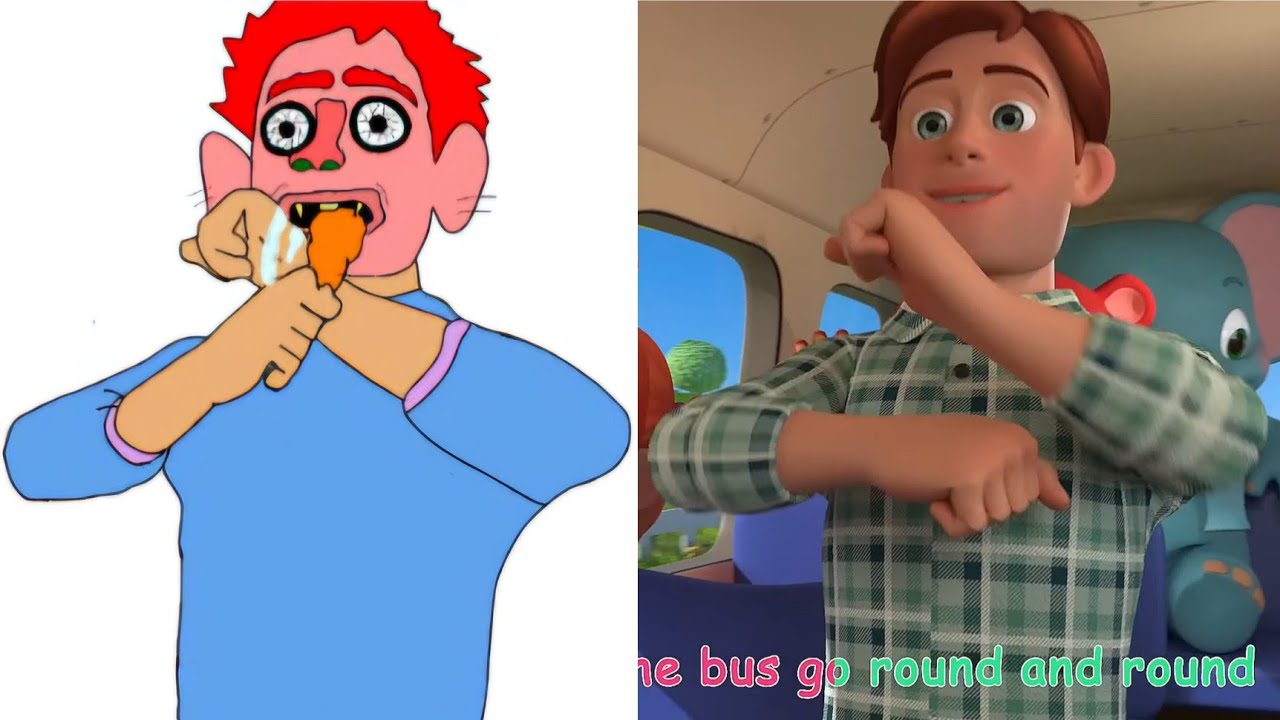 Wheels on the Bus CoComelon Funny Drawing Meme video 😂 - YouTube