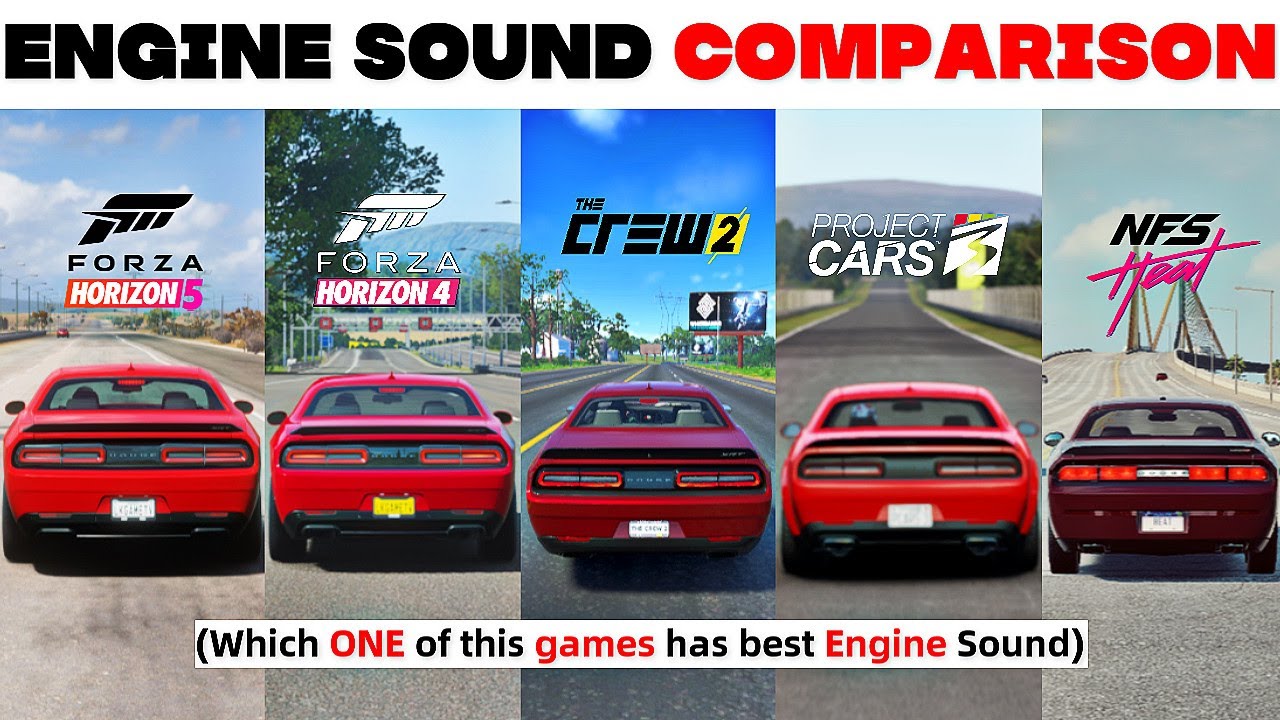 Dodge Challenger Hellcat Srt - Engine Sound Comparison | FH5, FH4, FM7 ...