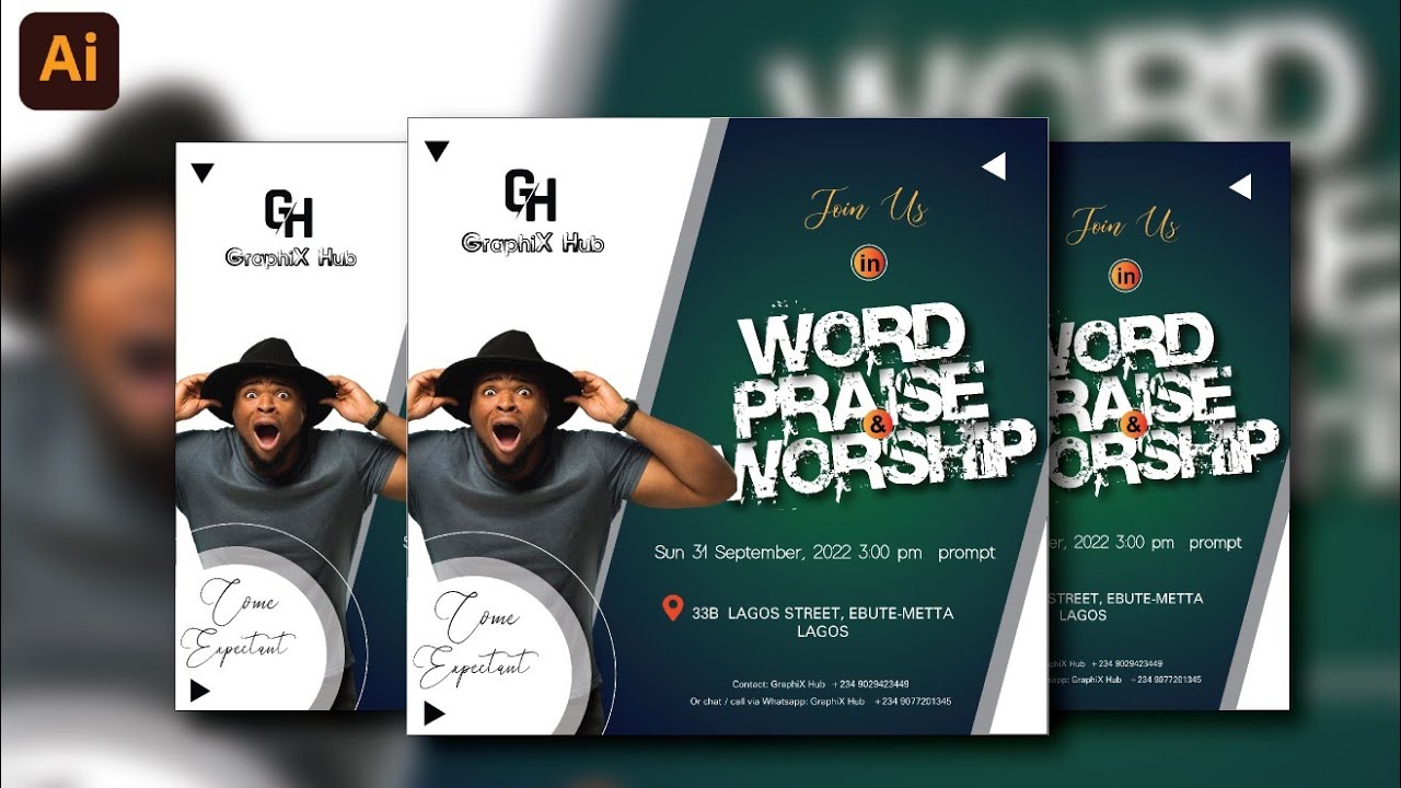 Create a Sunday flyer Design using Adobe Illustrator - YouTube