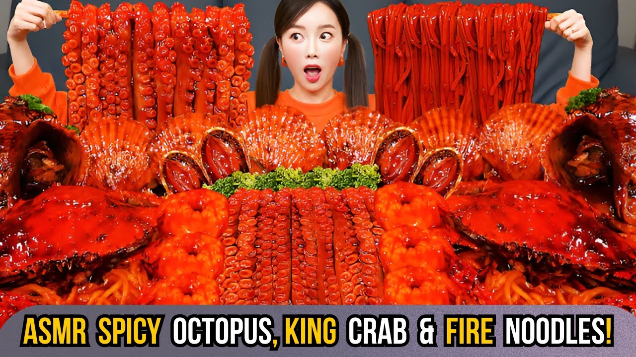 ASMR Mukbang – Eat Spicy Seafood: Octopus, King Crab, Snails, and ...