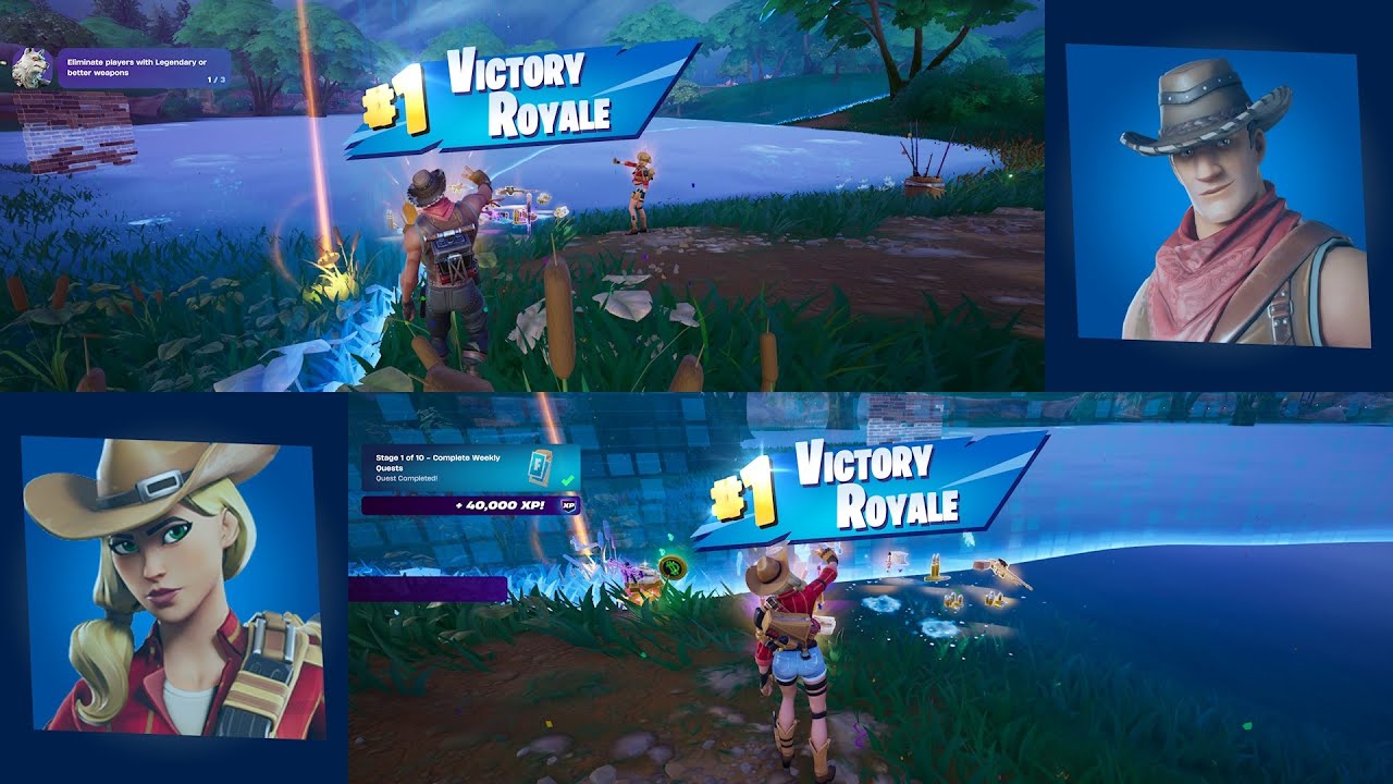 Fortnite Battle Royale split screen Duos Double Kill Victory - YouTube