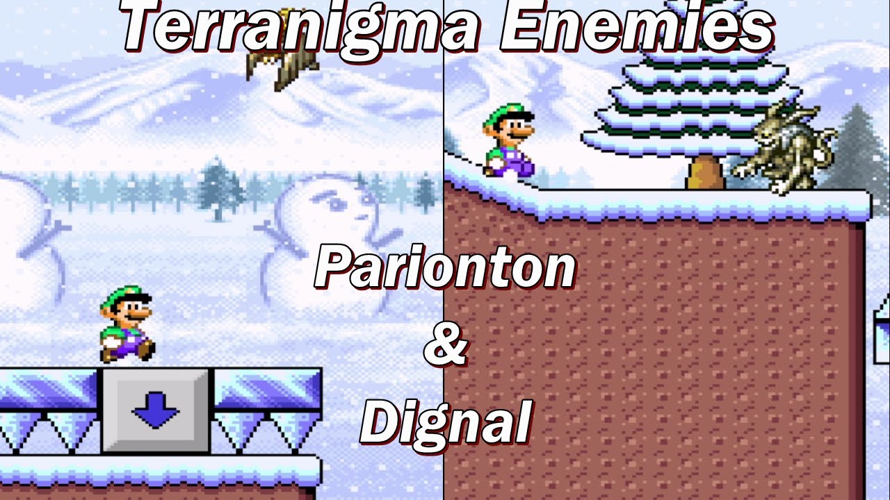 SMW Custom Sprites - Parionton & Digna (Terranigma Enemies) - YouTube