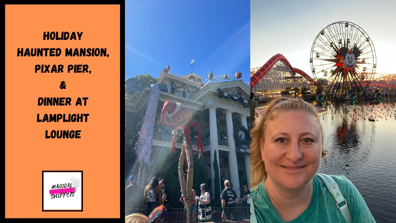 Haunted Mansion, Pixar Pier, and Lamplight Lounge - YouTube