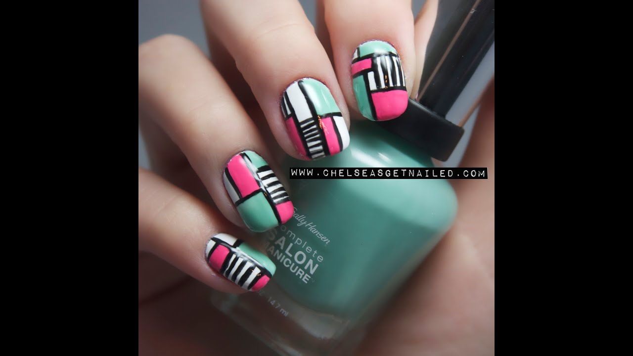 Colorblock Nail Tutorial - YouTube