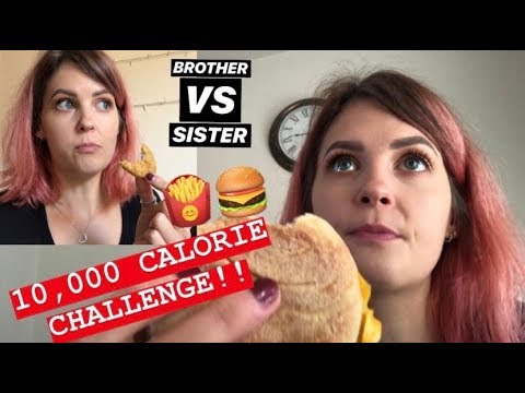 10,000 CALORIE CHALLENGE - BROTHER VS SISTER - SUCCESS OR FAIL?! | Zoe Joyce