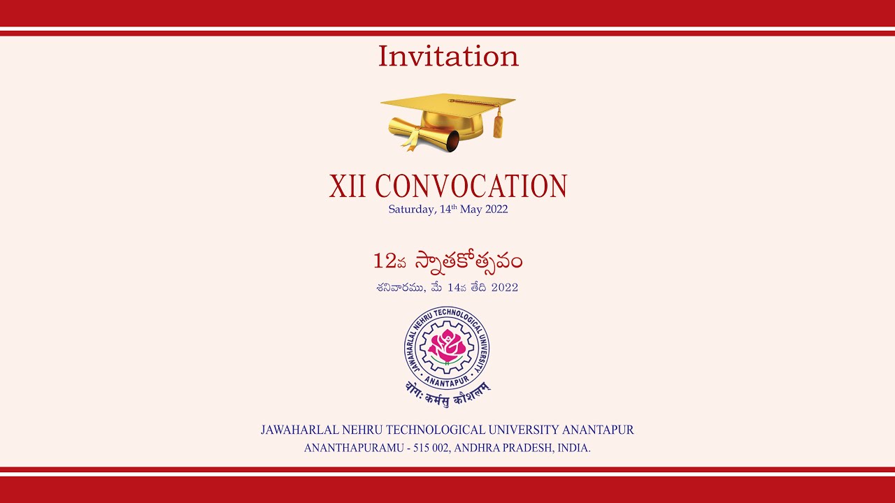 JNTUA XII Convocation 2022 - YouTube