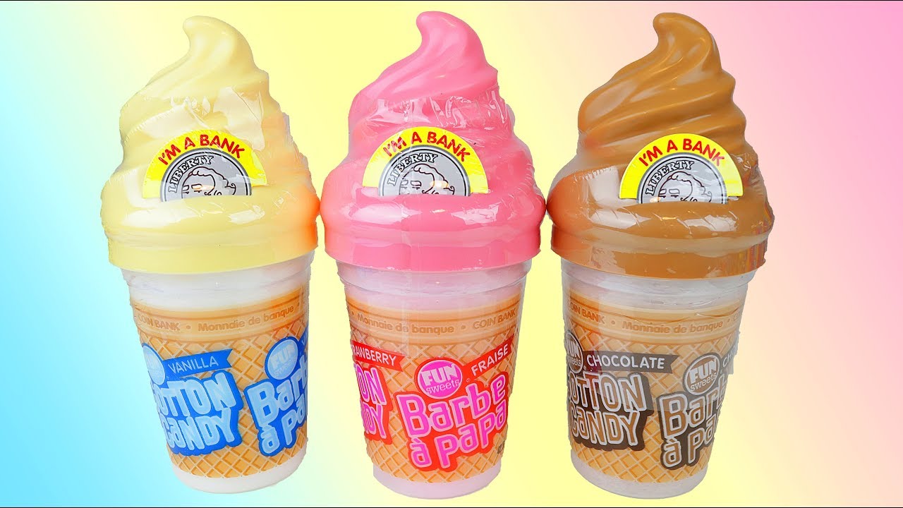 Cotton Candy Piggy Bank! Yummy Rainbow Vanilla Strawberry Chocolate ...