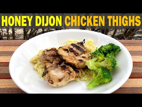 HOT AND FAST Honey-Dijon Chicken Thighs on a Weber Q Grill!