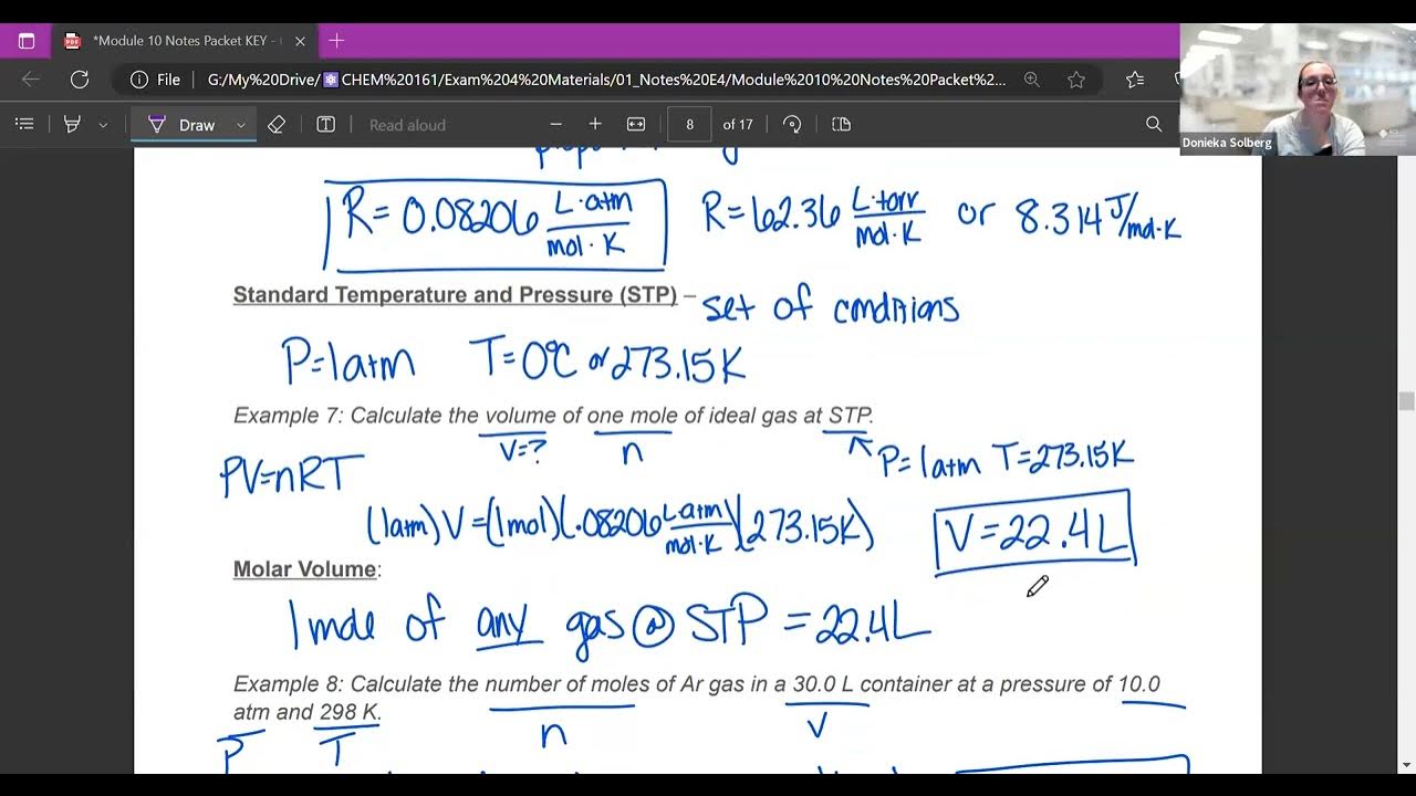 11.4 The Ideal Gas Law, STP & Molar Volume - YouTube