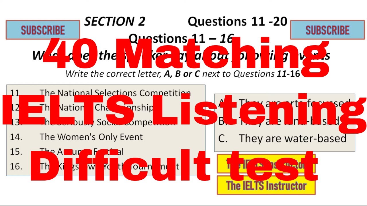 IELTS Listening Test Matching Type Questions tough YouTube ielts-listening-test-matching-type-questions-tough-youtube