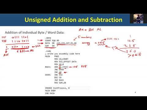 lecture 7b x86 arithmetic operations - ADD ADC SUB SBB instructions ...