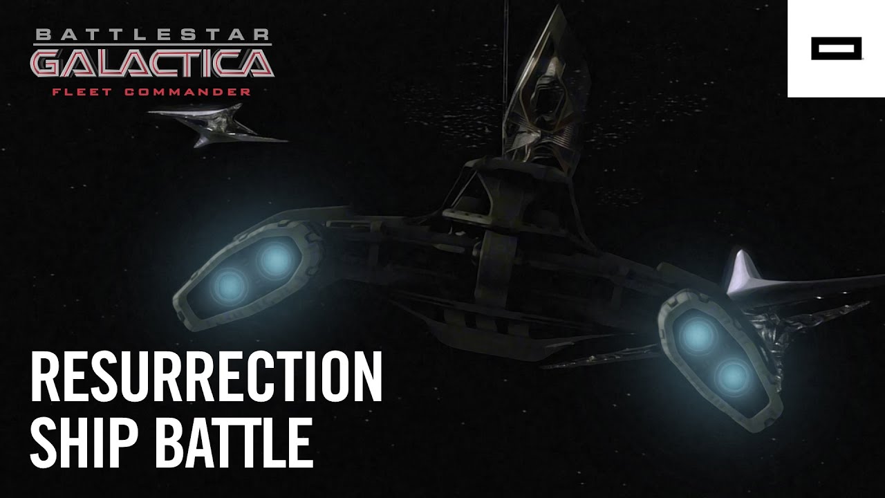 Battlestar Galactica: Fleet Commander — Resurrection Ship Battle - YouTube